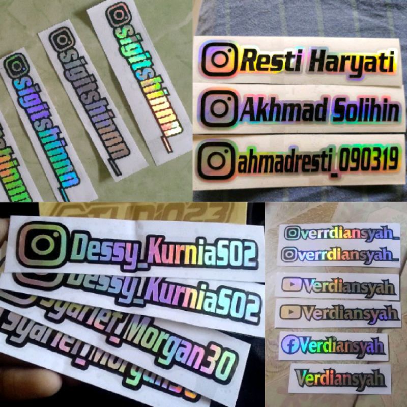 Jual Stiker Hologram Custom Nama Sendiri / Stiker nama murah/ Stiker ...