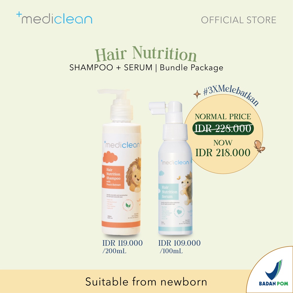 Jual [BUNDLING] Mediclean Hair Nutrition Series (Shampoo + Serum ...