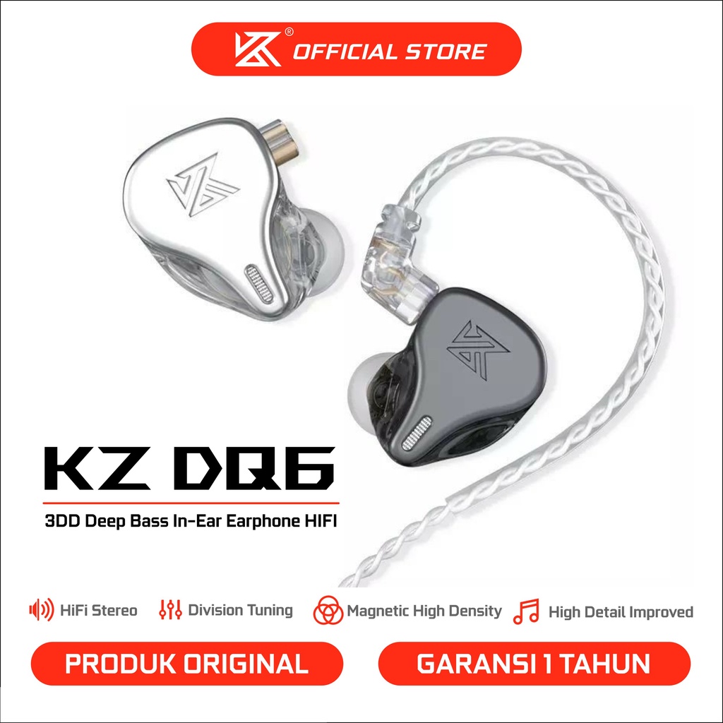 Jual [KZ Official Store] KZ DQ6 with Mic 3DD Deep Bass In-Ear Earphone HIFI | Shopee Indonesia