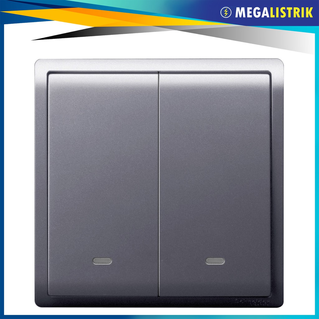 Jual SCHNEIDER SAKLAR DOUBLE / SERI 2 GANG 1 ARAH PIENO LAVENDER SILVER ...