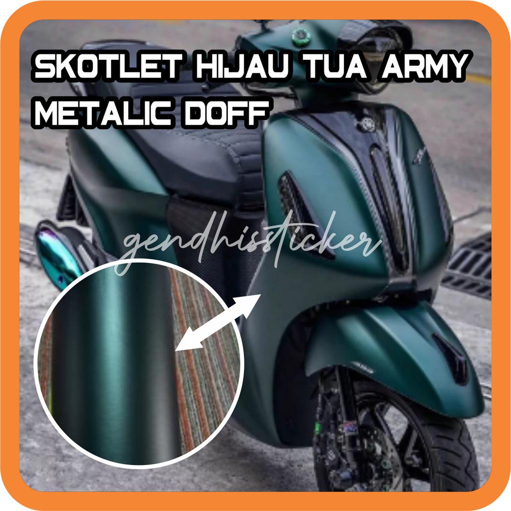 Jual Stiker Skotlet Hijau tua Army Metalic Doff | Shopee Indonesia