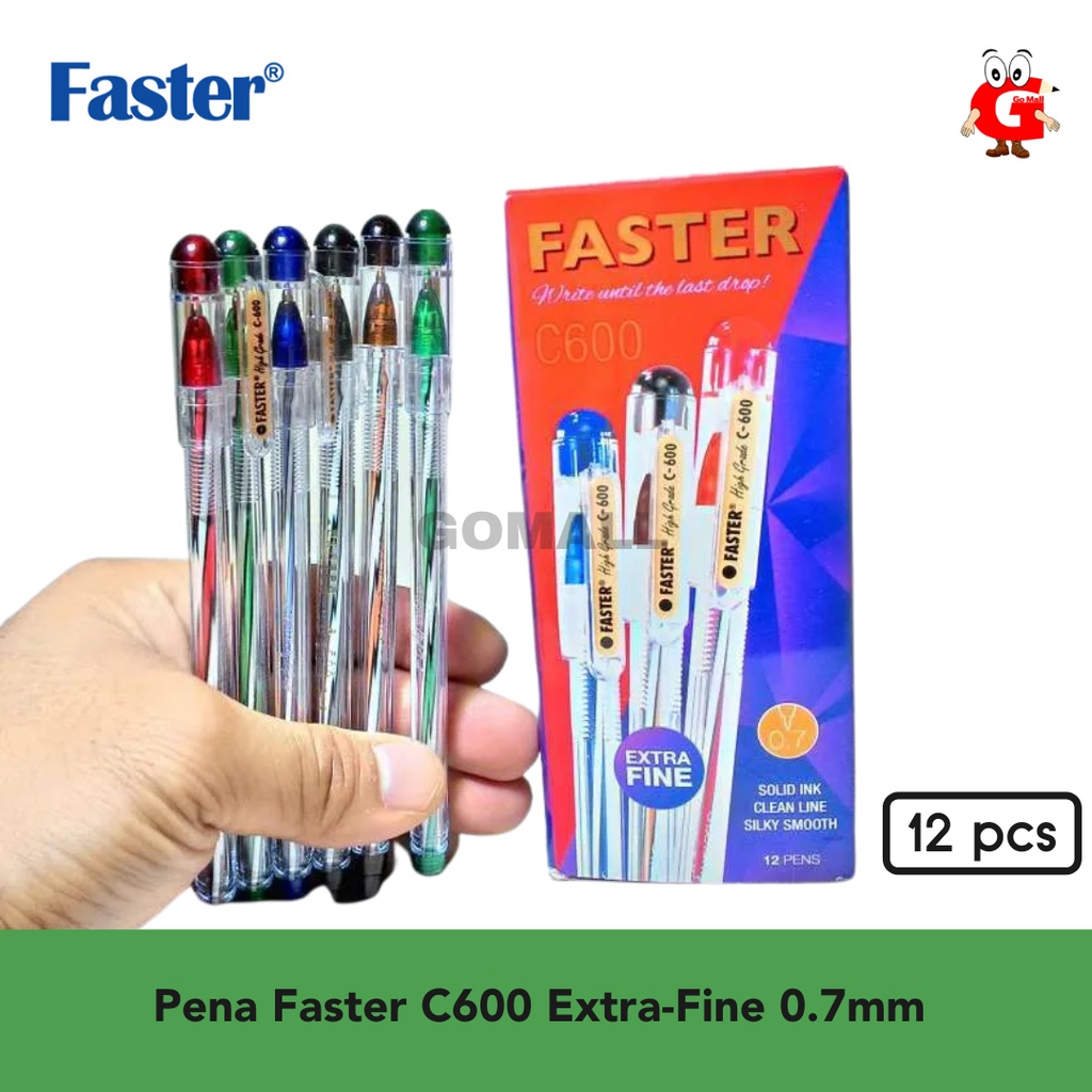 Jual Pena / Pulpen Faster C600 1 lusin / 12 pcs | Shopee Indonesia