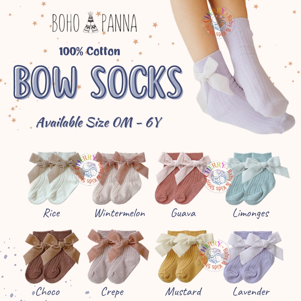 Jual Bohopanna Bow Socks 0M - 6Y Kaos Kaki Pita Anak Perempuan Lucu ...