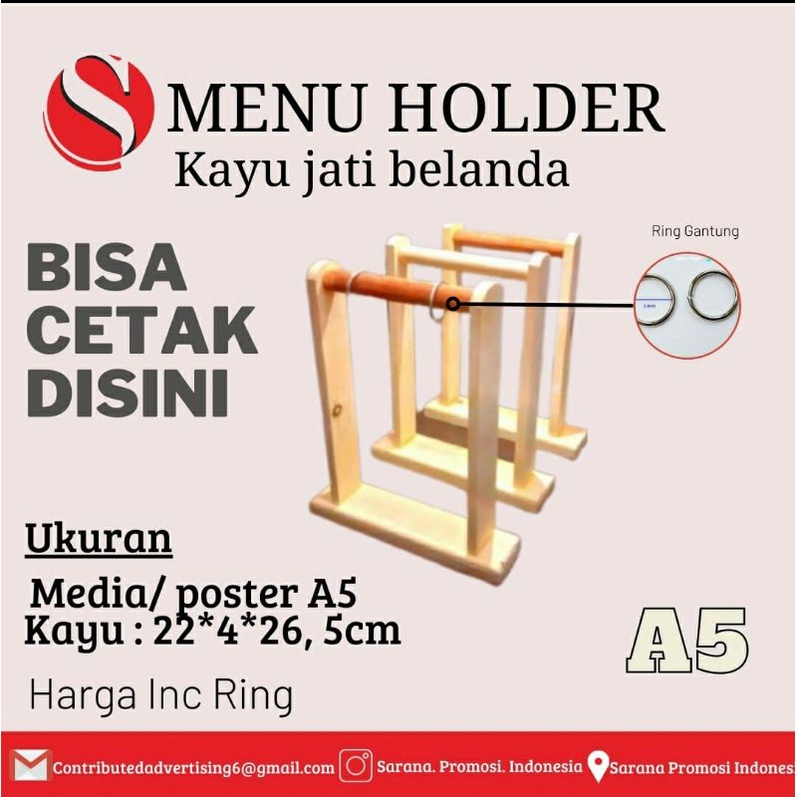 Jual Menu Holder Gantung kayu jati belanda / menu holder gantung ...