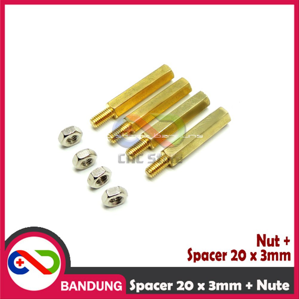 Jual CNC SPACER PCB METAL SPACER LOGAM SPACER COPPER 20MM X 3MM ...