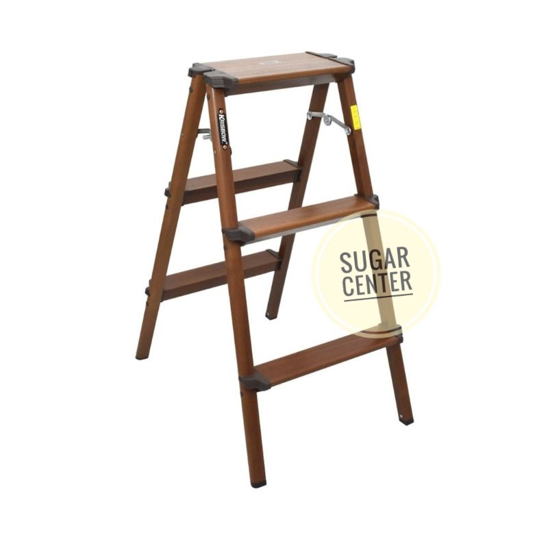 Jual Krisbow Tangga Aluminium Portabel 3 Step Motif Kayu/Krisbow Tangga ...