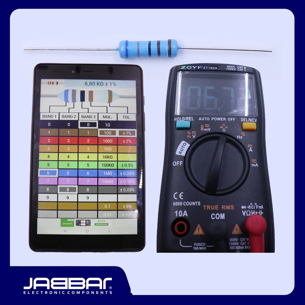 Jual RESISTOR 6K8 OHM 2W 1% DIP (6,80K OHM) - BIRU - 10PCS | Shopee ...