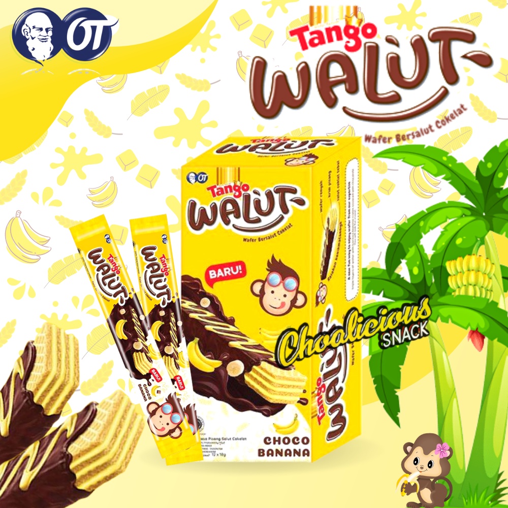 Jual TANGO Walut Wafer Rasa Choco Banana @11 gram | Shopee Indonesia