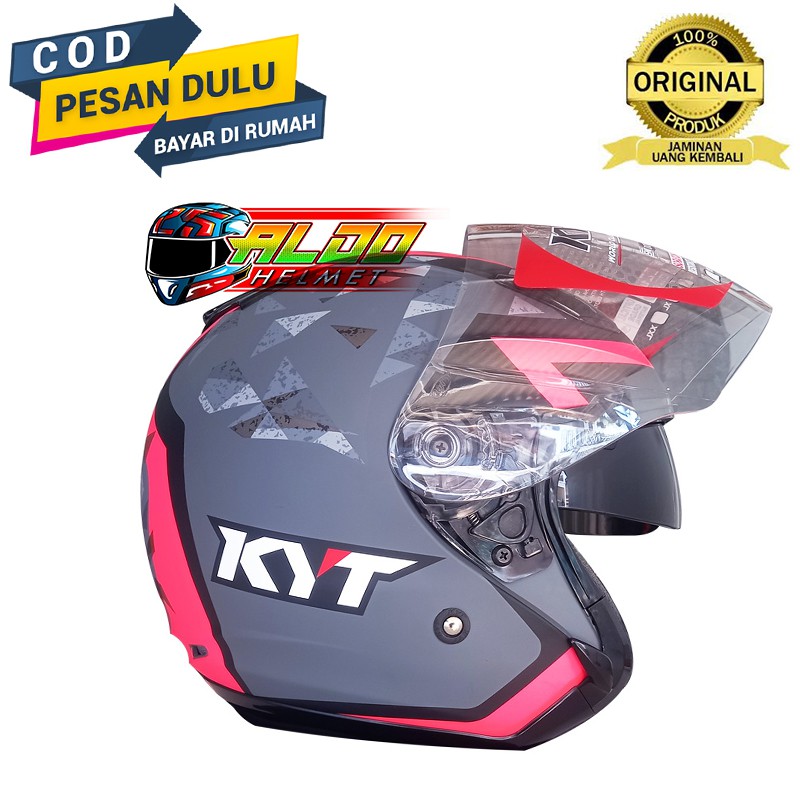 Jual KYT HELM KYT DJ MAXI MOTIF #1 MATT GORILA GREY FUXIA FLUO ORIGINAL | HELM | KYT | KYT ...