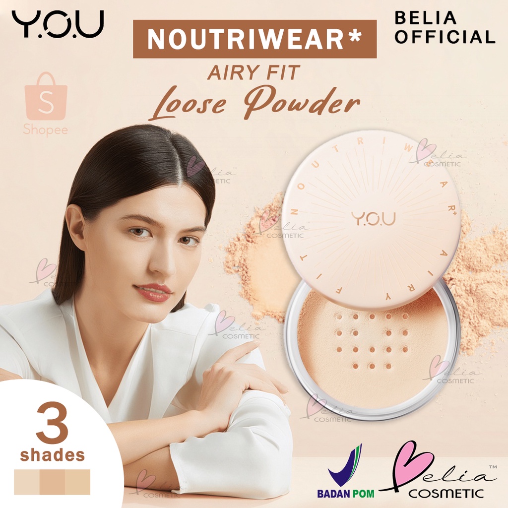 Jual BELIA YOU Noutriwear Airy Fit Loose Powder | Bedak Tibur | Sebum ...