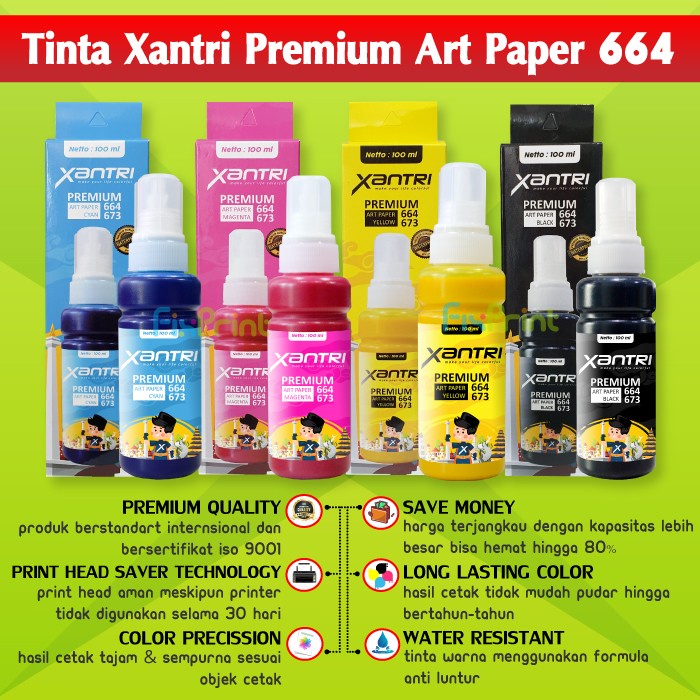Jual Tinta Art Paper 664 Epsn Printer artpaper L110 L120 L210 L220 L300 ...