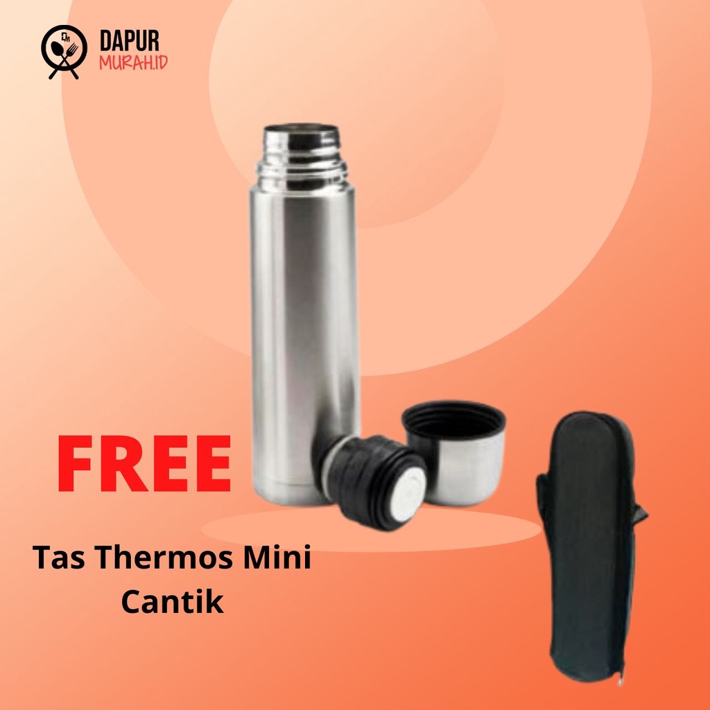Jual Botol Minum Thermos Vacuum flask 1000ml Stainless Steel plus Bonus ...