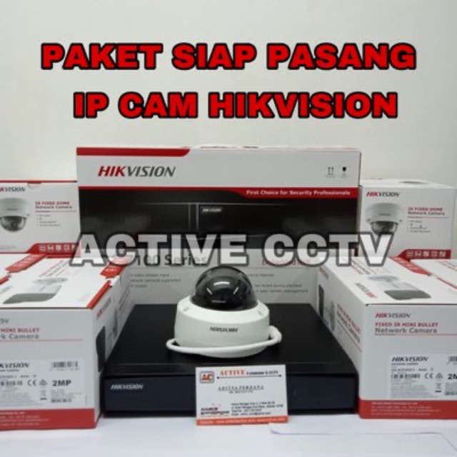 Jual PROMO PAKET KAMERA CCTV IP CAM HIKVISION 1 2mp ipcam ipc 4 ch ...