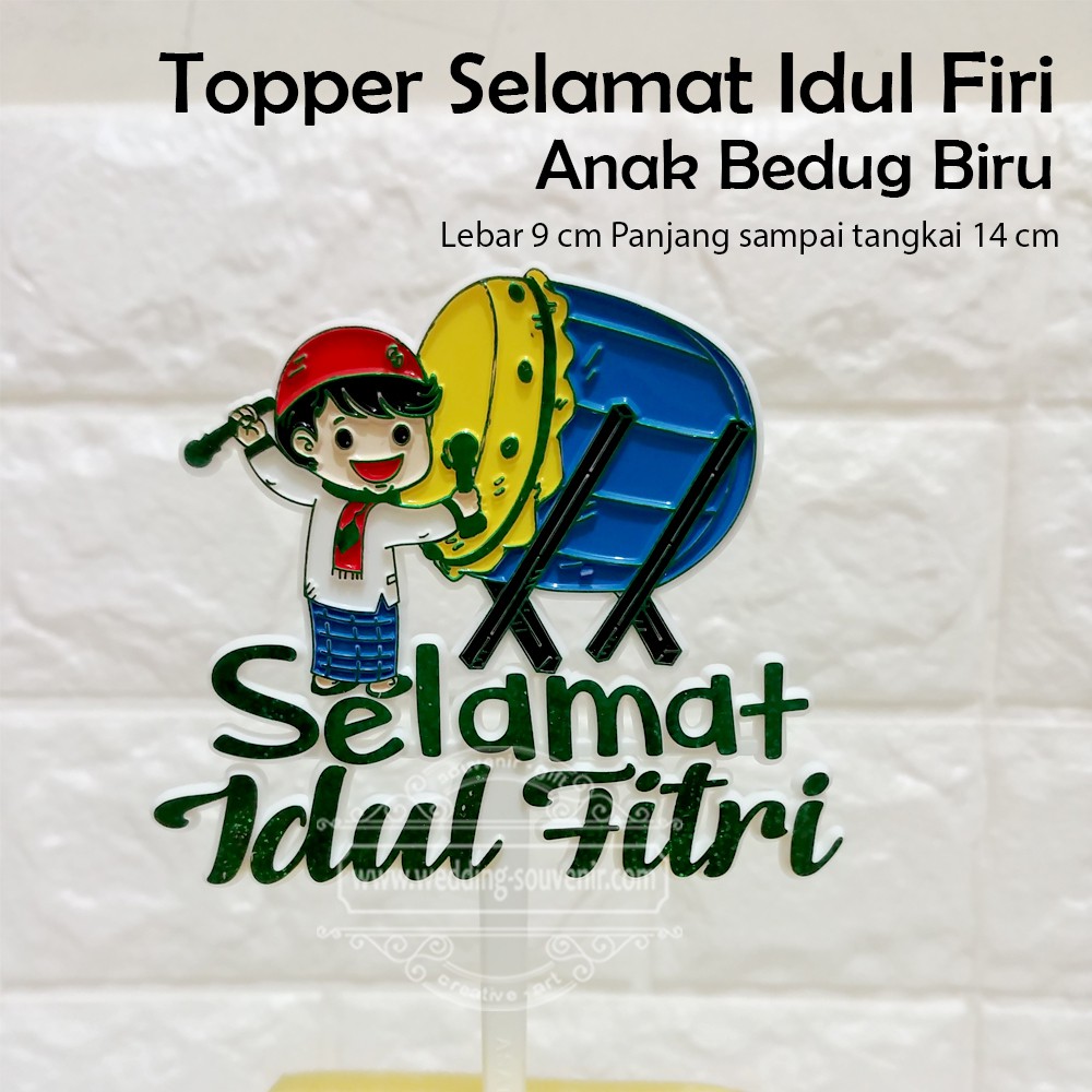 Jual Topper Selamat Idul Fitri Anak Bedug Biru | Shopee Indonesia