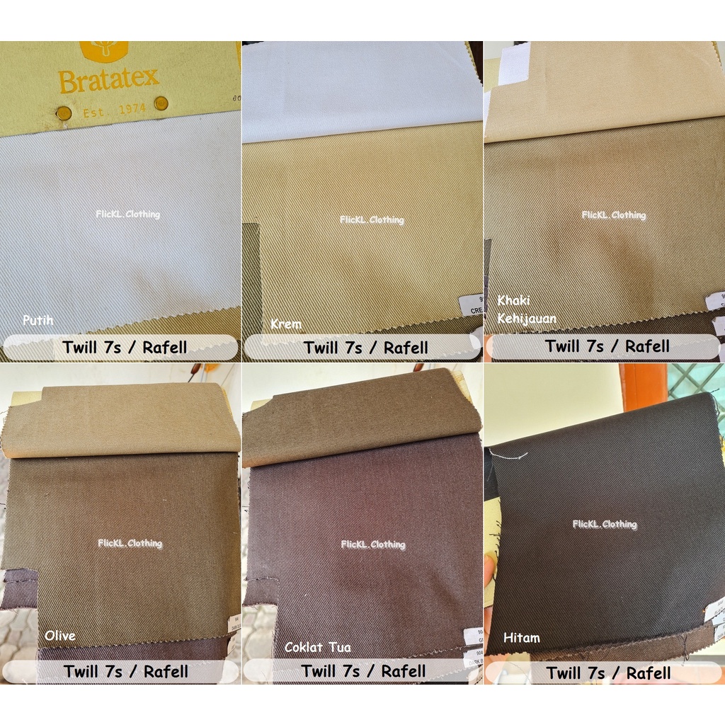 Jual Bahan Kain Twill 7s Rapel Twill Rafel Kain Raffel Rafell Katun ...