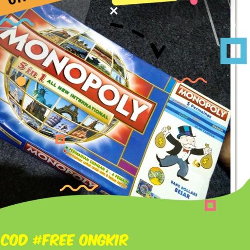 Jual Mainan Monopoli Lengkap Murah Ukuran Besar Monopoli 5 in 1 ...