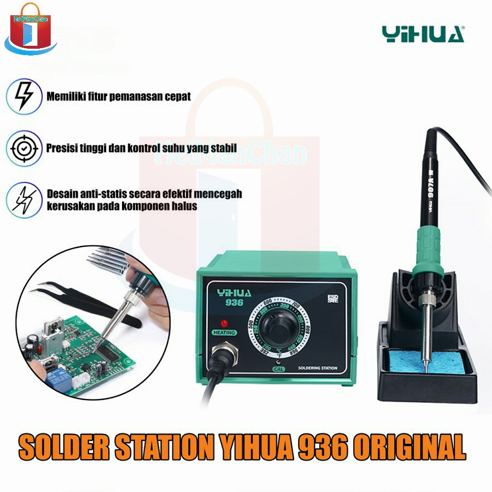 Jual Yihua 936 Solder Station Analog 50W Soldering Iron Tip 220V 480C 71595 | Shopee Indonesia