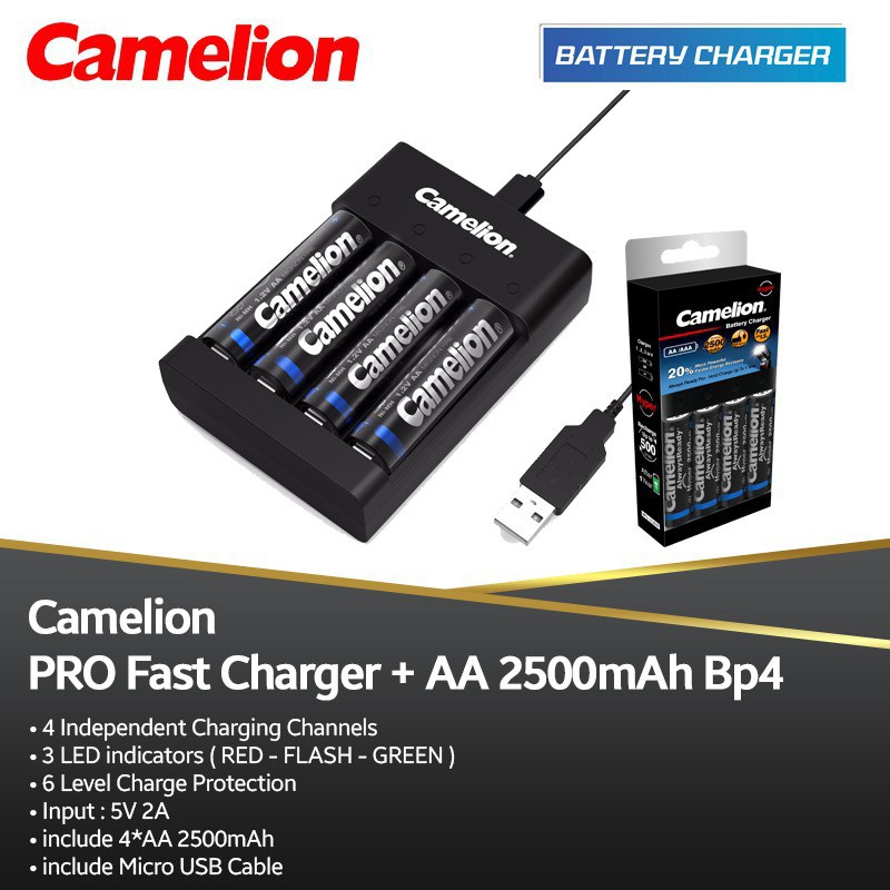 Jual Charger - Camelion Charger PRO 0807F + AA 2500 mAh BP4 (Termurah ...