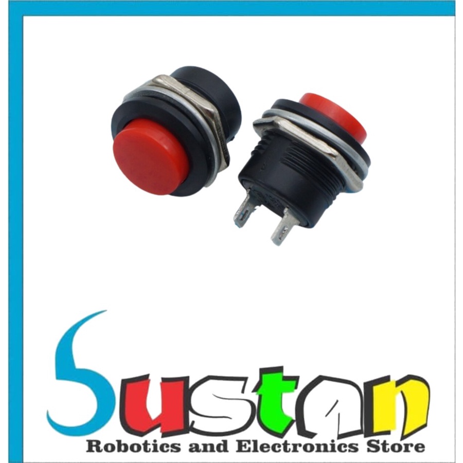 Jual AC 125V 250V R13-507 Red Round Cap Momentary Push Button Switch ...