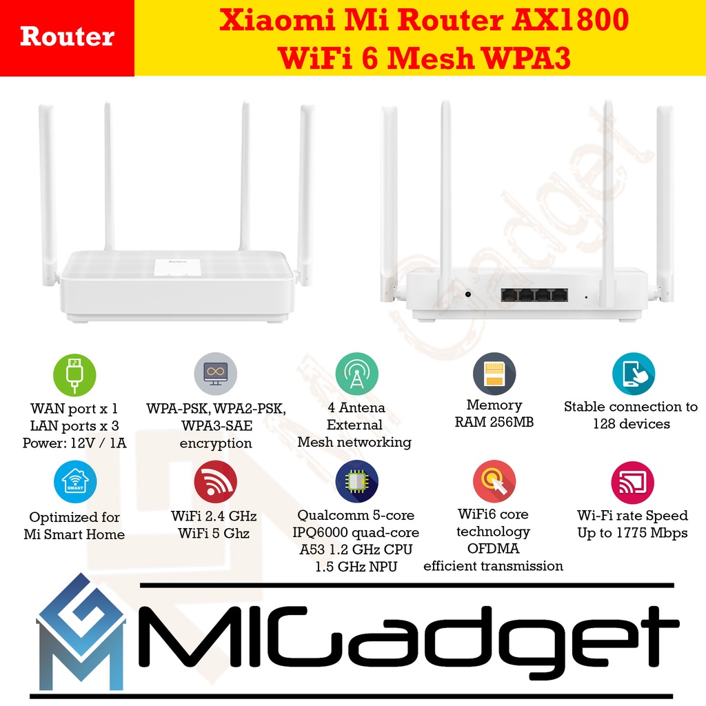 Jual Router AX1800 WiFi 6 Mesh WPA3 | Shopee Indonesia