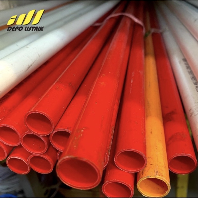 Jual Depo Listrik / Pipa Boss Merah 20mm / Pipa Conduit Warna / Pipa Listrik | Shopee Indonesia