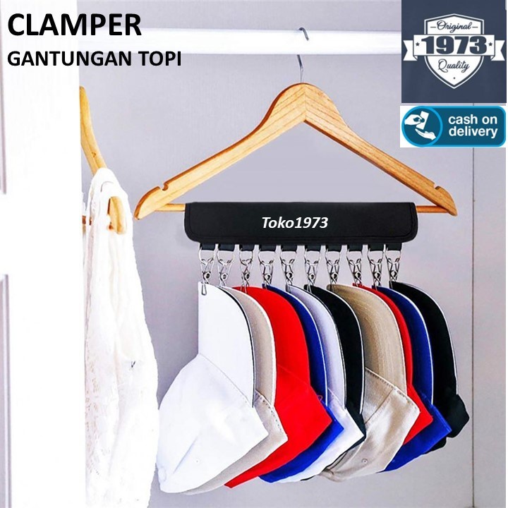 Jual CLAMPER - GANTUNGAN TOPI cap hanger cap organizer cap storage ...