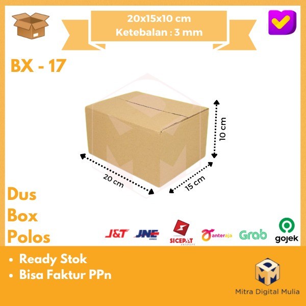 Jual Kardus Dus Polos BX-17 20 x 15 x 10 Kemasan Packing Paket | Shopee ...