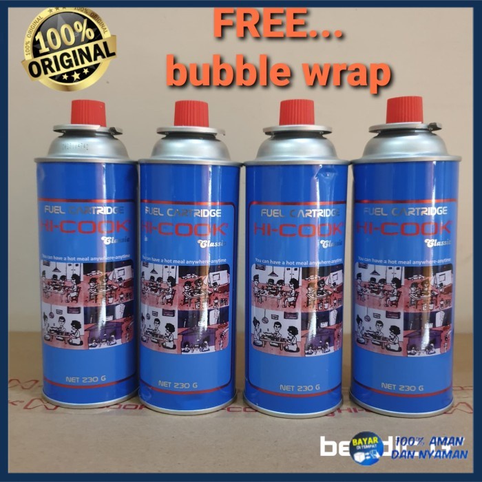 Jual tabung gas mini hi-cook isi 4 kaleng dan bubble wrap (PROMO ...