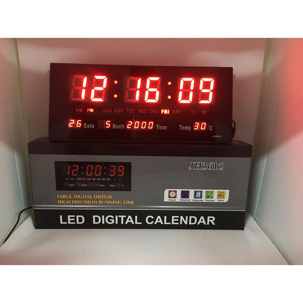 Jual NEW PROMO Jam Dinding Digital LED Besar / Jam Meja Digital Alarm ...