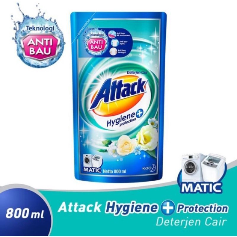 Jual Attack Hygiene Deterjen Cair Anti Bau 800ml | Shopee Indonesia