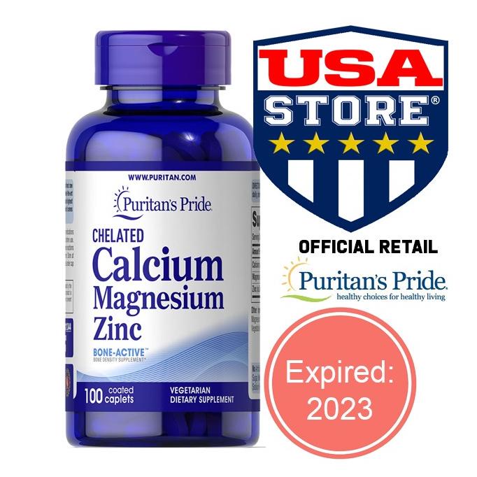 Jual TERMURAH!!! PURITAN CHELATED CALCIUM MAGNESIUM ZINC 100 CAPS PURITAN'S PRIDE | Shopee Indonesia