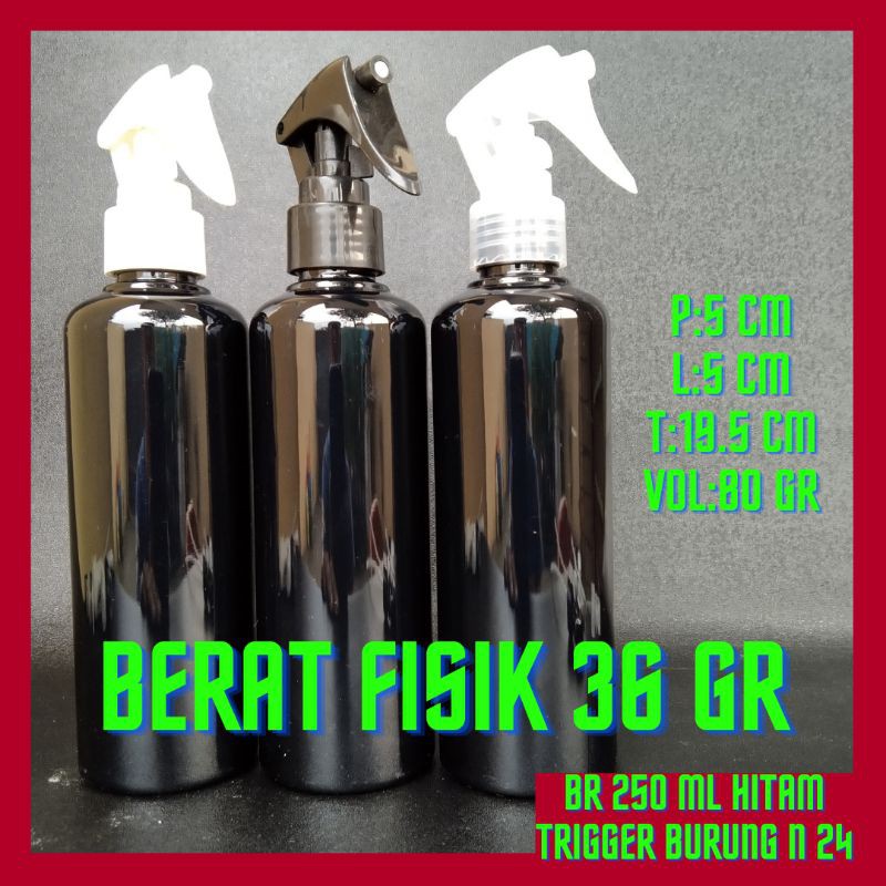Jual botol 250ml hitam mini trigger burung N24 | Shopee Indonesia