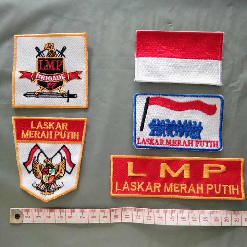 Jual LOGO BORDIR LASKAR MERAH PUTIH LMP (SET ISI 5 / SATUAN) | Shopee ...