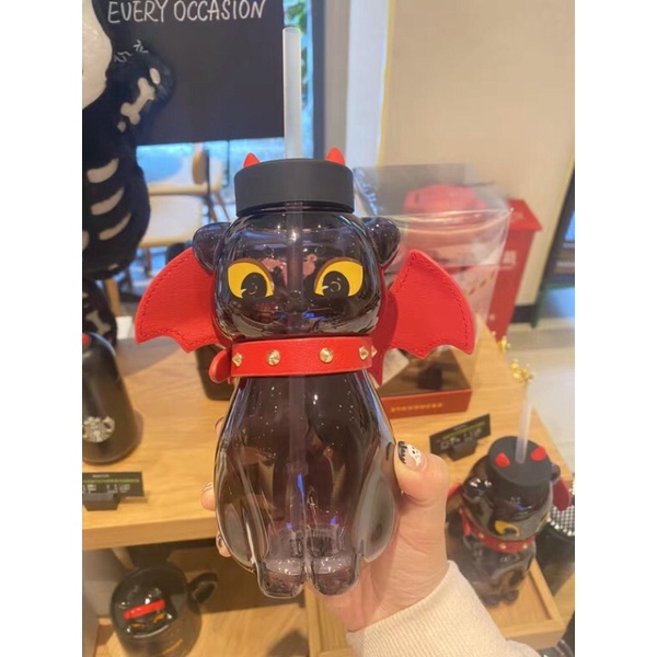 Jual Starbucks China Halloween 2021 Devil cat glass Tumbler 500ml ...