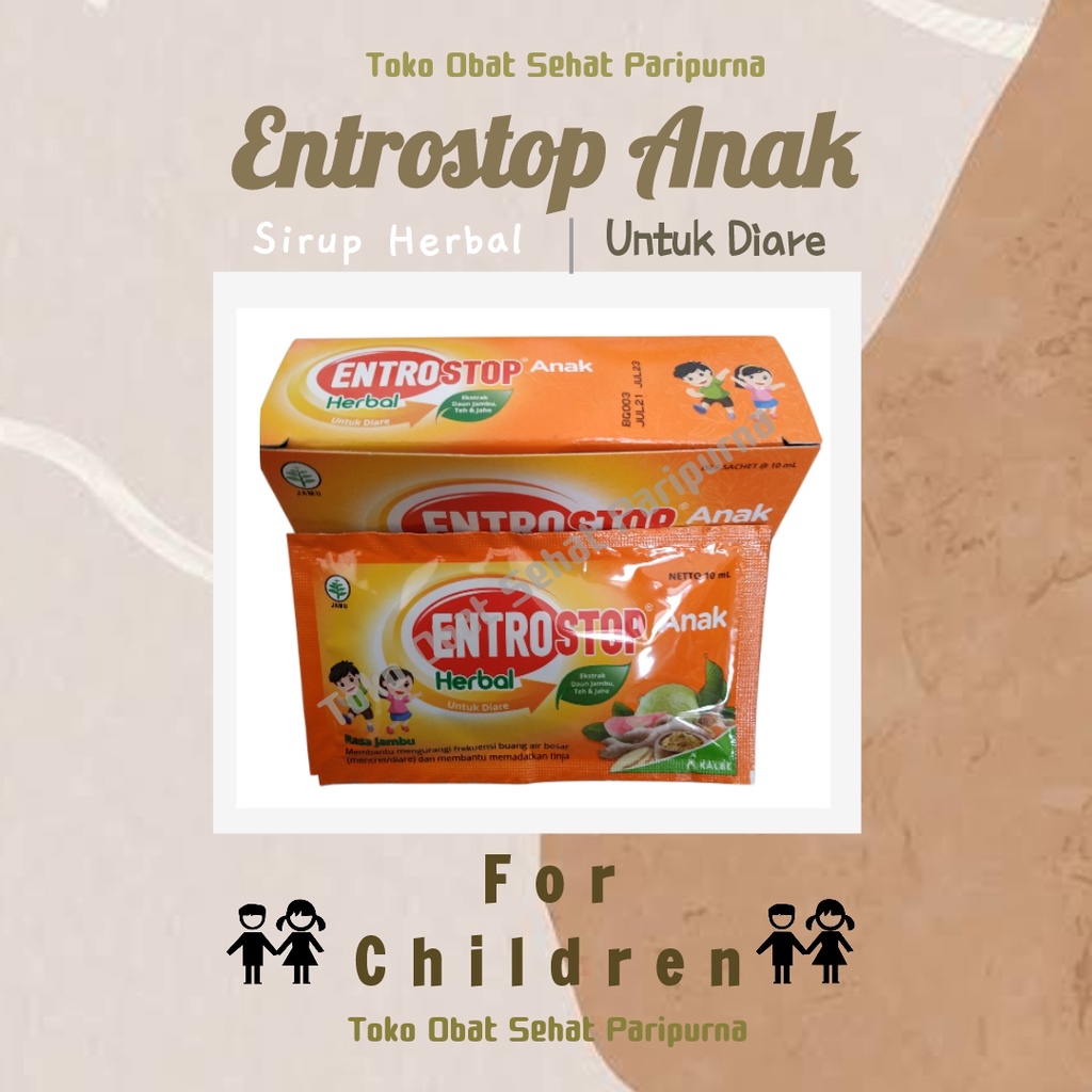 Jual ENTROSTOP ANAK SIRUP HERBAL UNTUK DIARE (DUS, @6 SACHET @10 ml ...