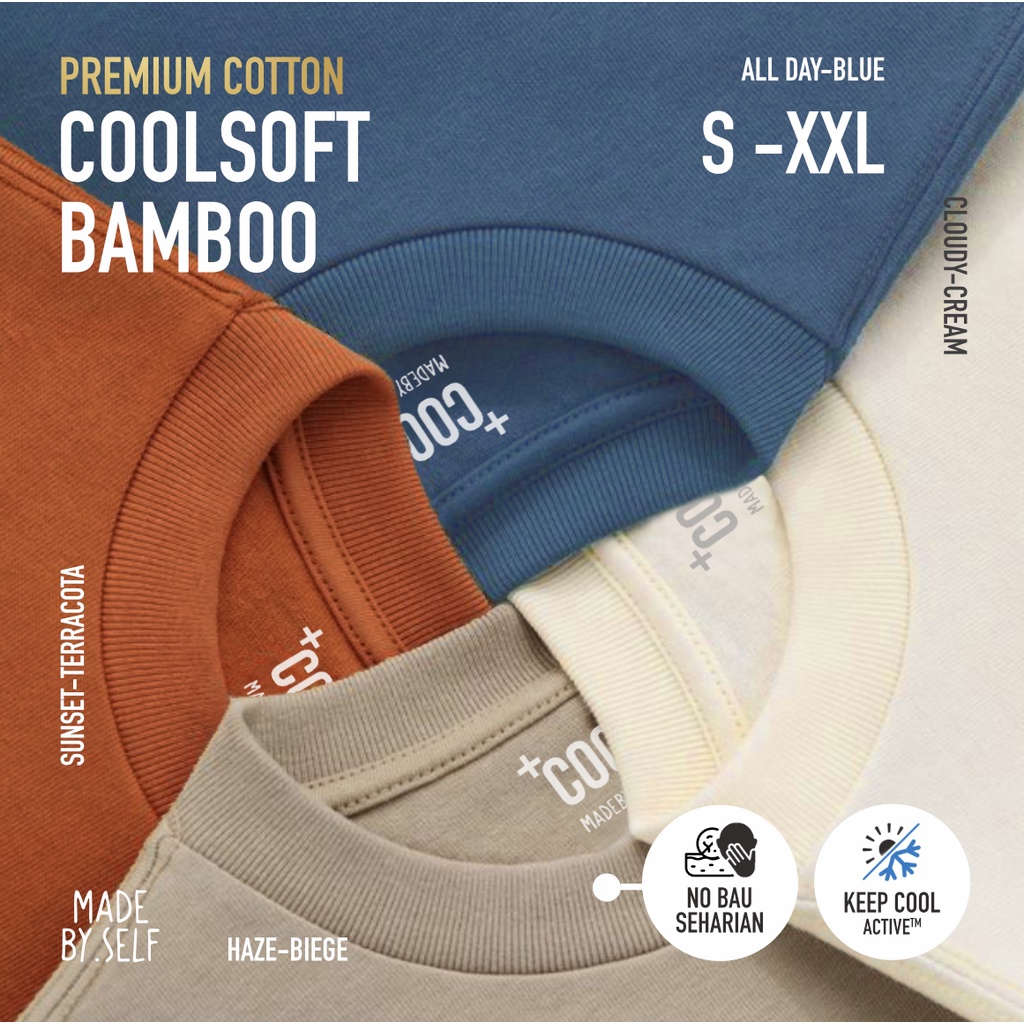 Jual Kaos Polos S XXL COOLSOFT COTTON BAMBOO 100% Ringspun Katun Bambu ...