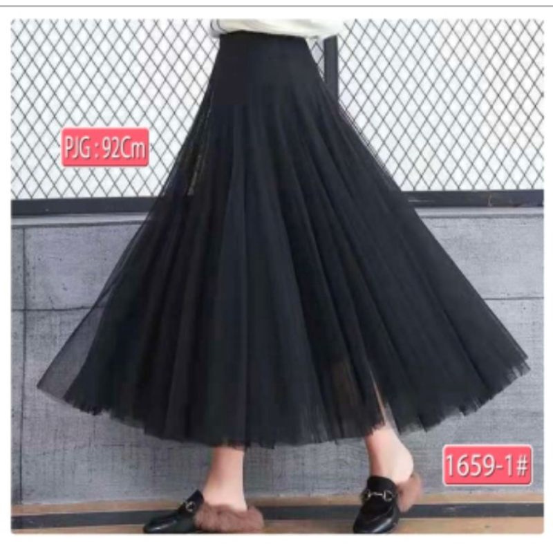 Jual ROK TUTU POLOS HITAM IMPORT TERBARU / ROK TILE PANJANG MUSLIM ...