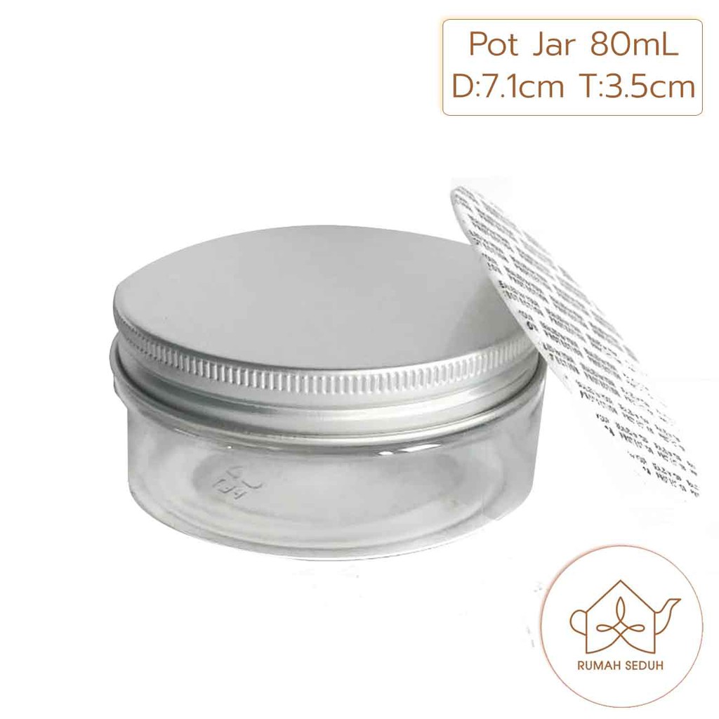 Jual Pot Jar 80mL Wadah Plastik Tutup Silver - Pomade Jar 80gr - Toples ...