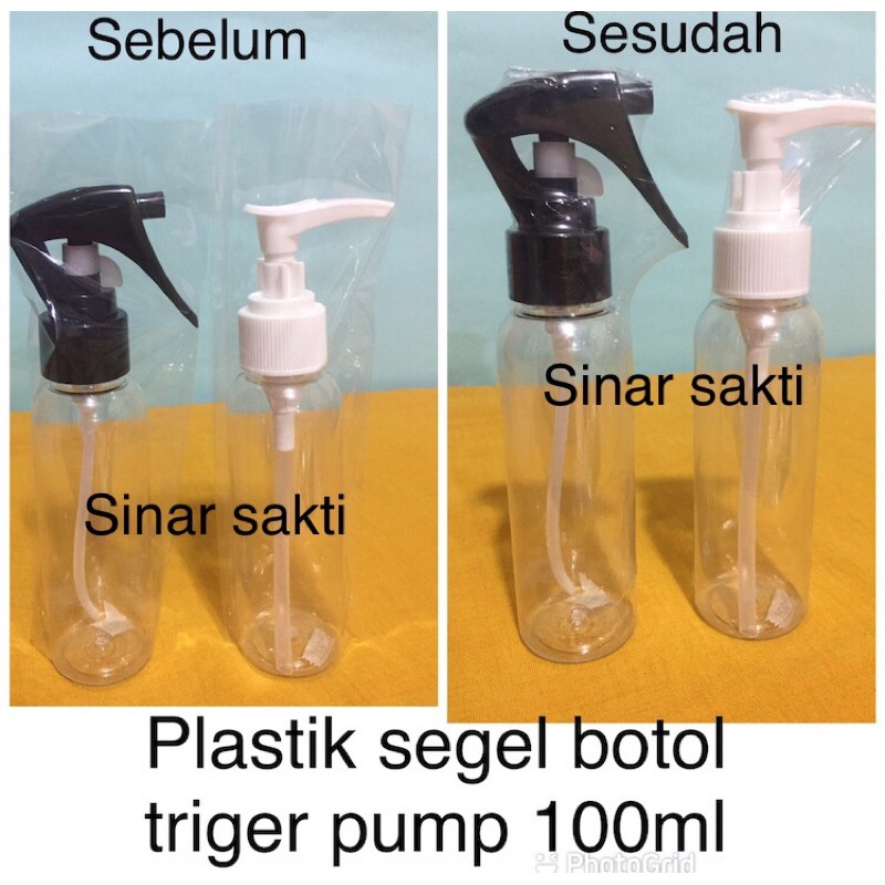 Jual plastik segel botol triger pump 100ml segel plastik wrap eceran ...