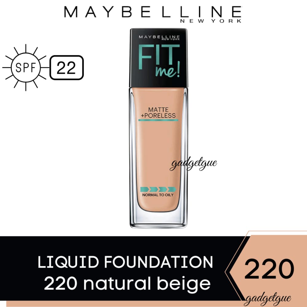 Jual maybelline fit me foundation foundation maybeline 220 Natural beige spf22 30ML fondation ...