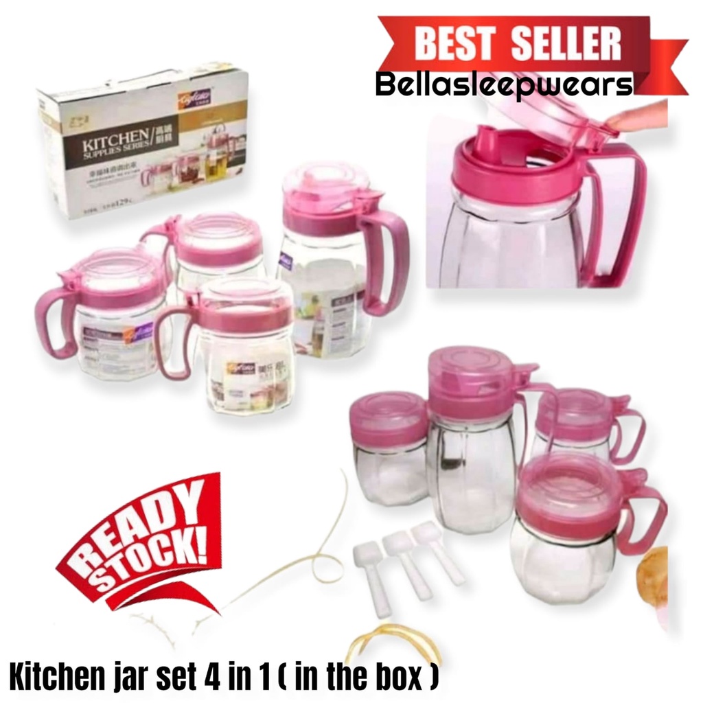 Jual BELLA - KITCHEN JAR SET ISI 4 | TEMPAT MINYAK DAN BUMBU DAPUR ...