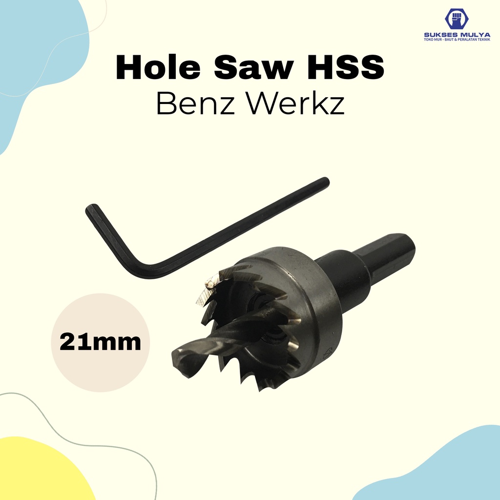 Jual hole saw hss 21mm benz high speed steel bor kayu plastik mata bor ...