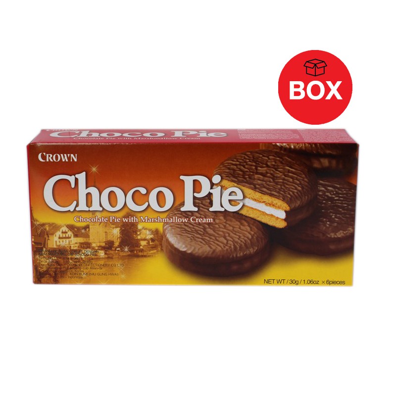 Jual Crown Choco Pie - Chocolate Pie With Marshmallow Made In Korea ...