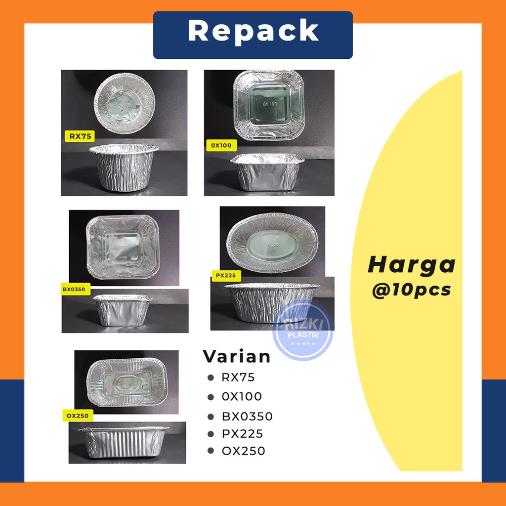 Jual Alumunium Foil Cup Tray Persegi Bulat Oval Tanpa Tutup @10 pcs ...