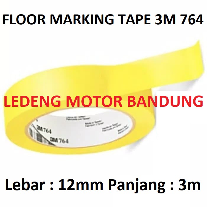 Jual Floor Marking Tape 3M 764 12mm 3 Meter Isolasi Vinyl Lakban Lantai | Shopee Indonesia