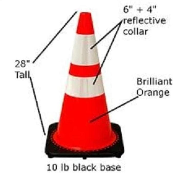 Jual TRAFFIC CONE BASE HITAM 75cm RUBBER MURAH K3 RAMBU safety cone 75 ...
