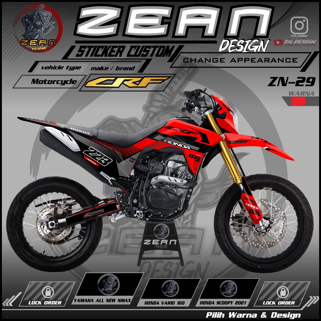 Jual Decal Sticker Motor Cross CRF 150L Fullbody - Dekal Stiker CRF 150 ...