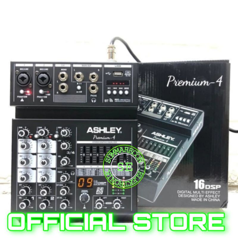 Jual mixer ashley 4 channel original ashley premium 4 usb bluetooth recording | Shopee Indonesia