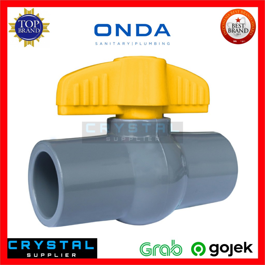 Jual STOP KRAN ONDA PVBG 1" inch PVC Polos / Ball Valve / Keran Air 1" | Shopee Indonesia