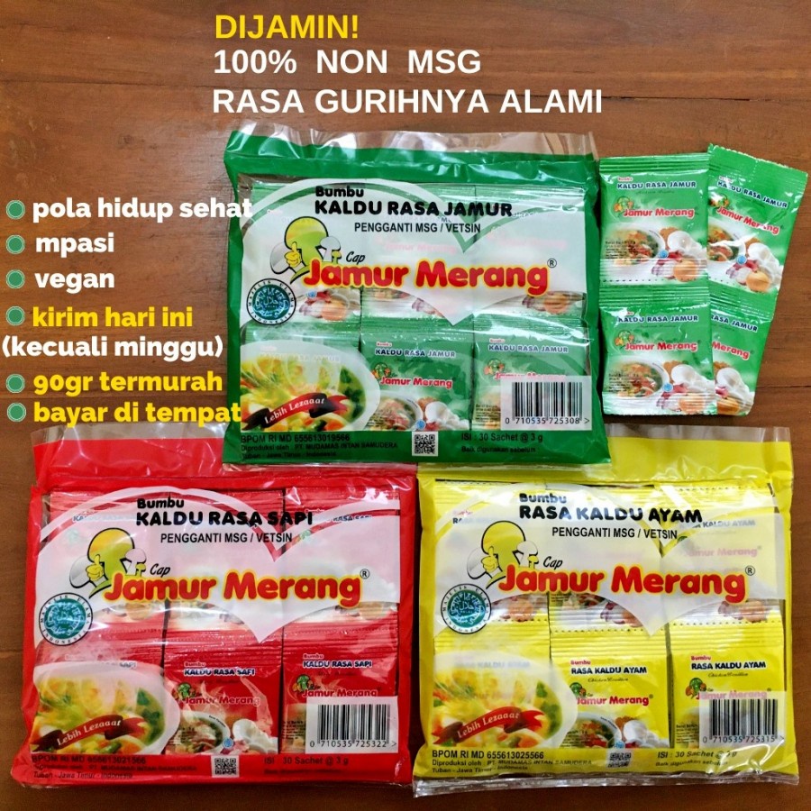 Jual Kaldu Jamur Merang Alami 30 Sachet Penyedap Rasa Non MSG Pengganti ...